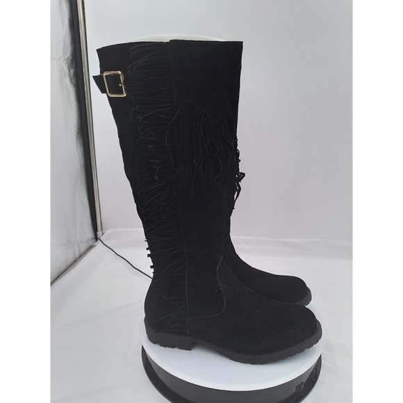 Shiekh | Shoes | Shiekh Knee High Fringe Boots With Pockets On The ...